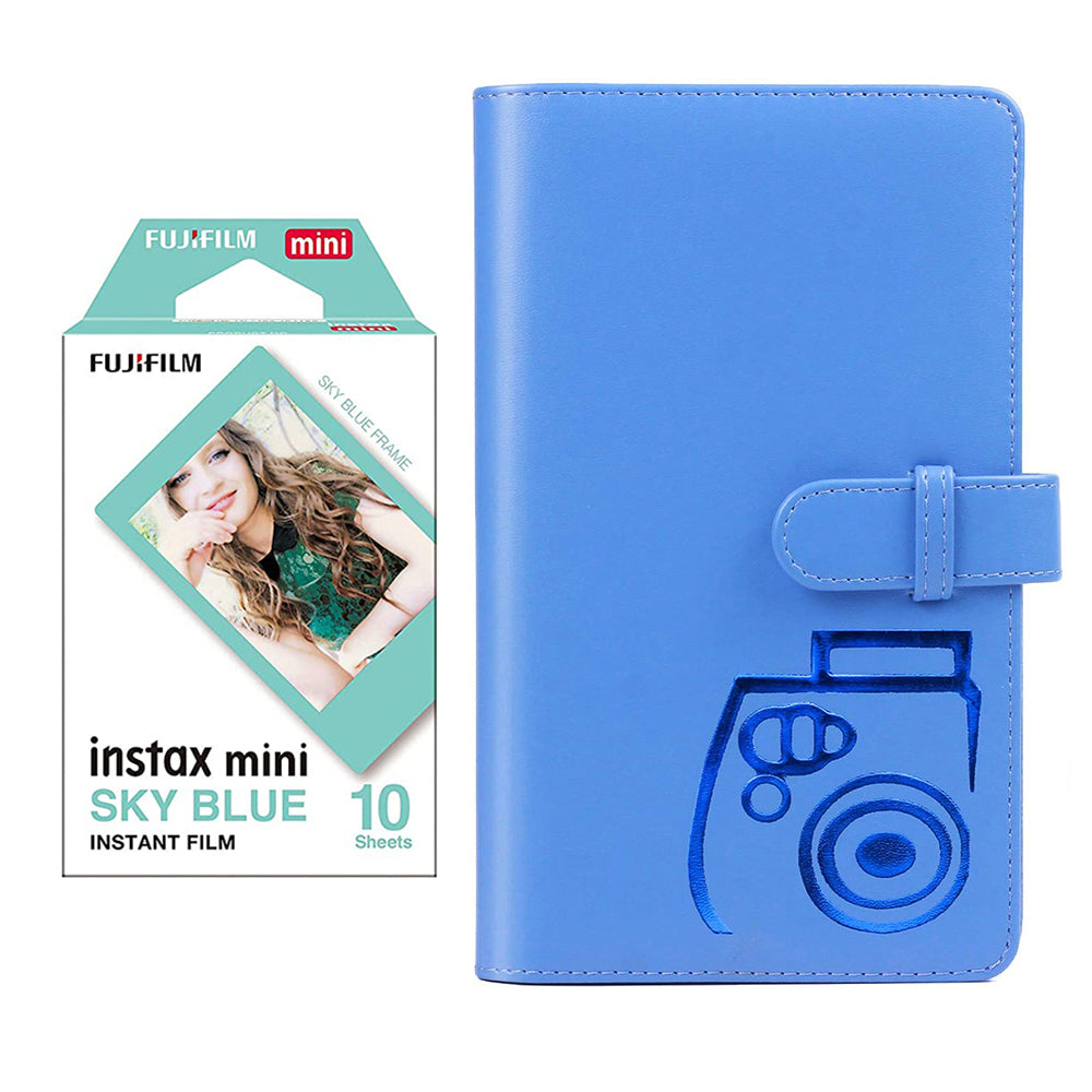 Fujifilm Instax Mini 10X1 sky blue Instant Film with 96-sheet Album fo ...